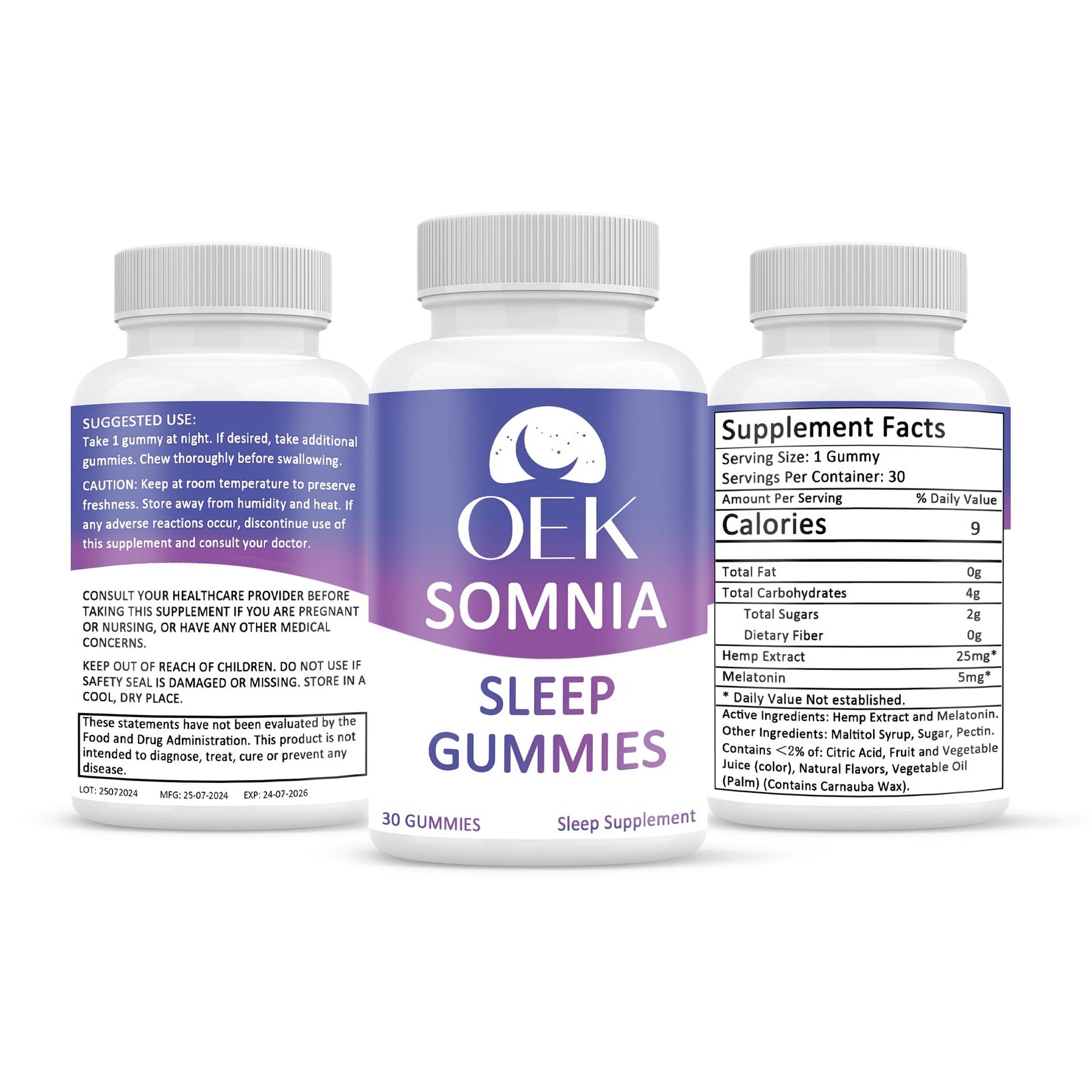 OEK Somnia Sleep Gummies | Fall Asleep Faster | Stay Asleep Longer ...